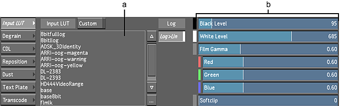 Accessing the Input LUT Menu