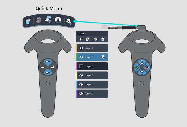 Create VR menus and tools