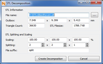 To split STL files