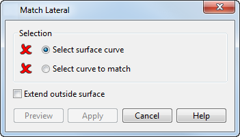 Matching a lateral to a curve