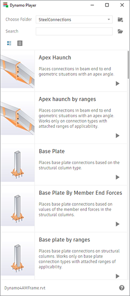 Use the Steel Connections for Dynamo Nodes