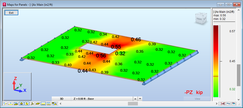 Display the Maps of Required Reinforcement Area