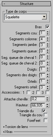 Panneau déroulant Structure