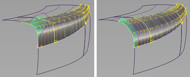 Surfaces > Multi-Surface Fillet > Symmetric Fillet