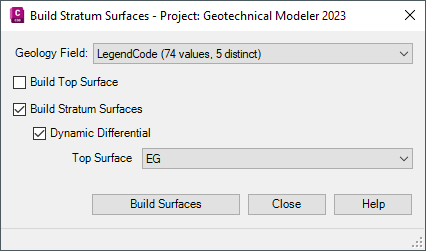 Creating Surfaces from Borehole Data Using the Geotechnical Modeler