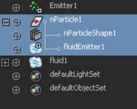 nParticle を使用して流体プロパティを放出する