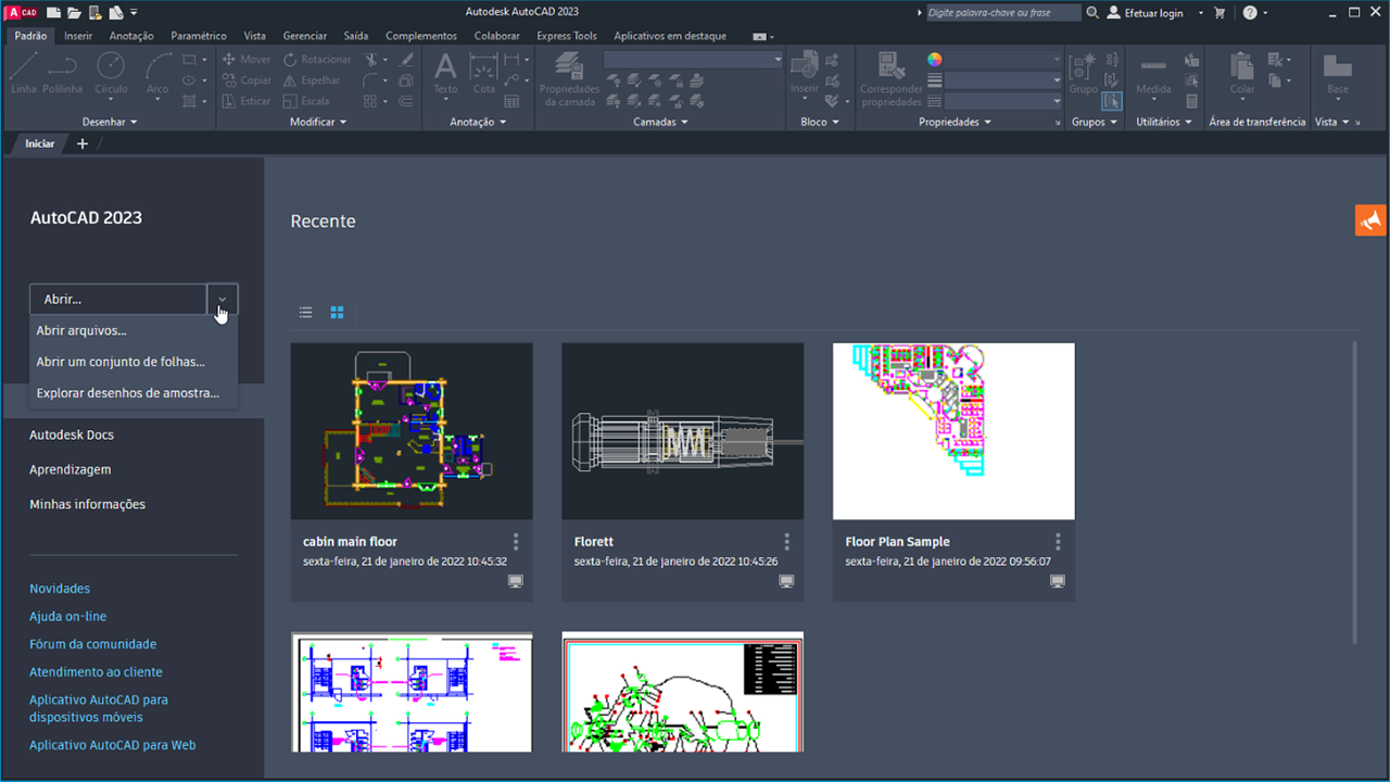 Vídeos de aprendizagem do AutoCAD