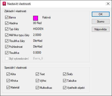 Kopírování vlastností