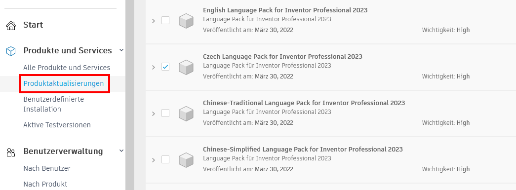 Installieren von Language Packs