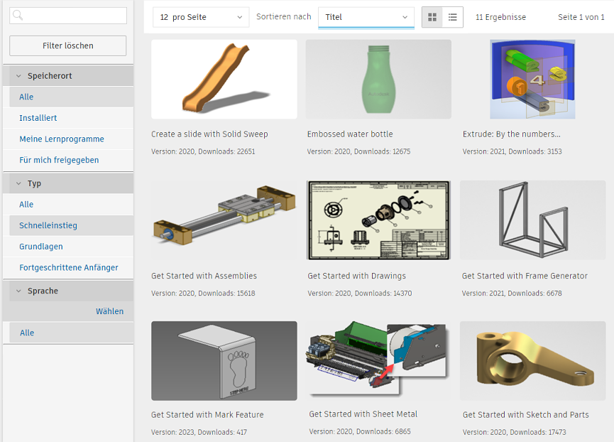 Erste Schritte - Übungslektionen