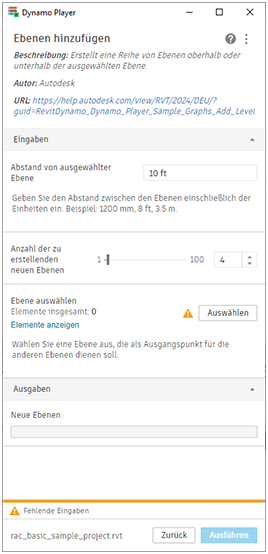 Bereitstellen der Eingabe für ein Diagramm von Dynamo Player