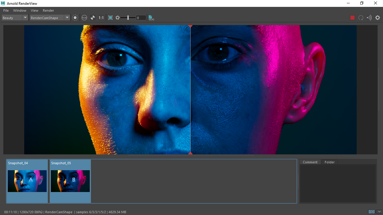 Arnold RenderView Window