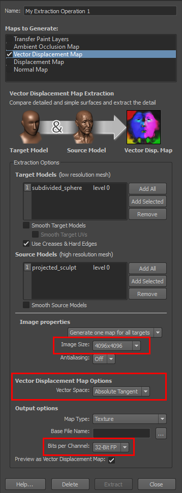 Vector Displacement from Mudbox to Arnold