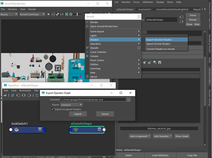 Look-dev with the Kitchen Set USD Scene