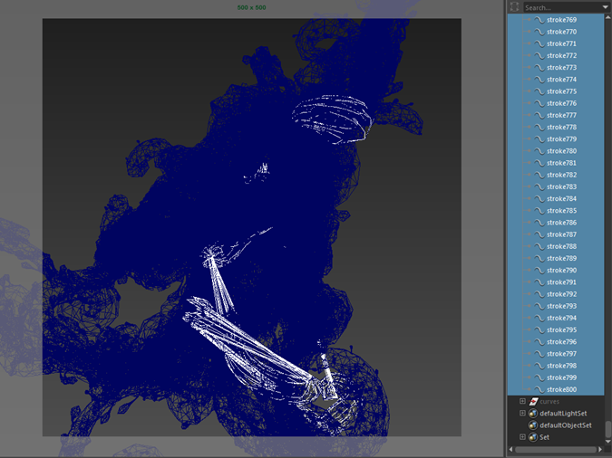 Rendering Paint Effects Curves using Override Sets