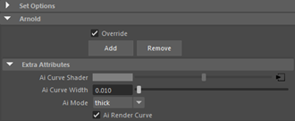 Rendering Paint Effects Curves using Override Sets