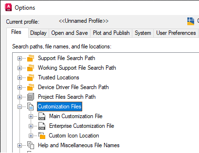 To Create and Manage Customization (CUIx) Files