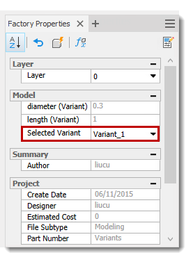 To Edit Parameters and Asset Variants