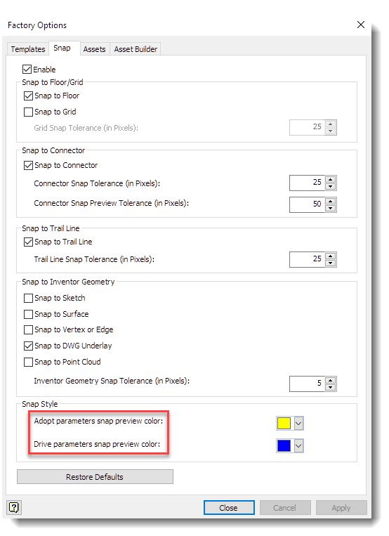 To Adopt or Drive Parameters When Placing Assets