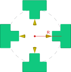 Duplicating a part, radial layout
