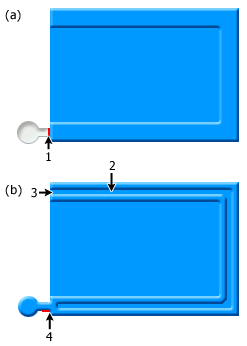 Overflow wells-gas injection molding