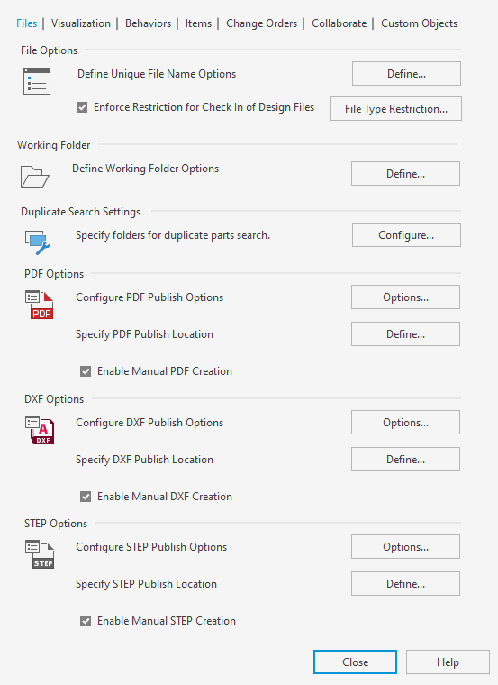File Administration Settings