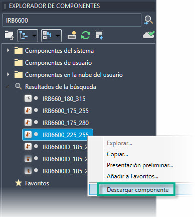 Apertura del layout en 2D y descarga de componentes