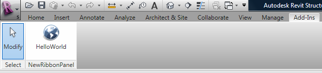 Walkthrough: Add Hello World Ribbon Panel