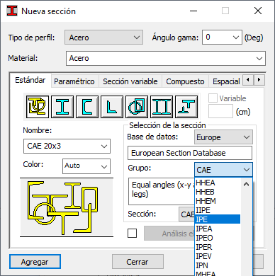 Configurar secciones de barra y dibujar barras