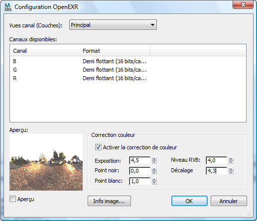 Ouverture des fichiers OpenEXR