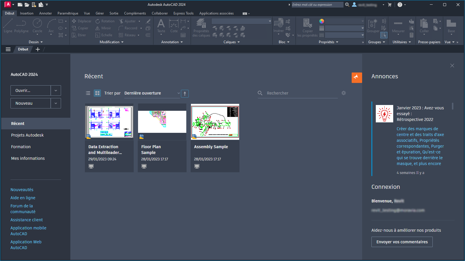 Nouveautés d’AutoCAD 2024