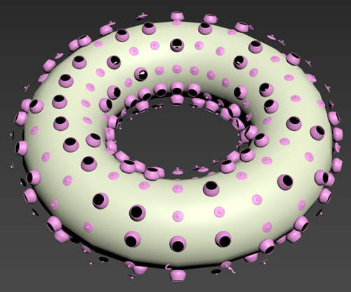 Array 수정자 Distribution 방법: Surface