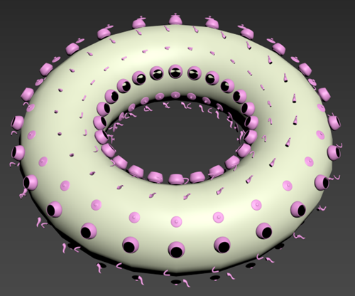 Array 수정자 Distribution 방법: Surface