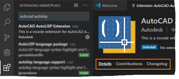 AutoCAD AutoLISP Extension을 설치하려면(AutoLISP/VS Code)