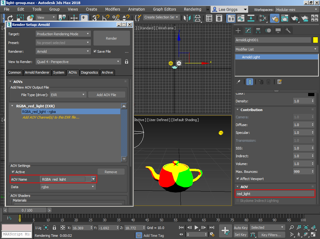 3ds Max 2025 Help | AOV Light Group Manager | Autodesk
