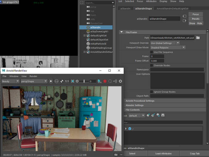 Look-dev with the Kitchen Set USD Scene