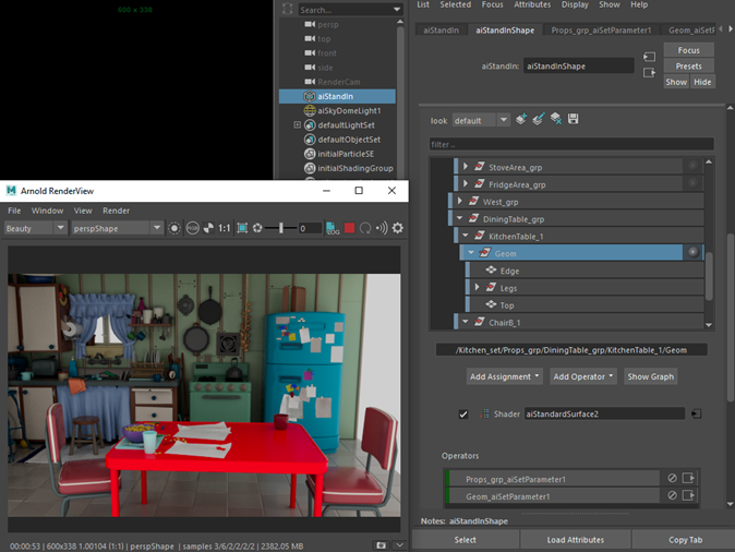 Look-dev with the Kitchen Set USD Scene