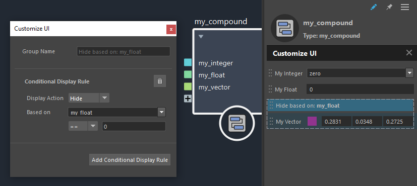 Customize inputs for compounds
