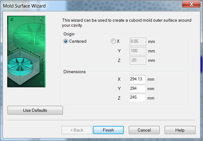 Creating Mold meshes using the Mold Surface Wizard