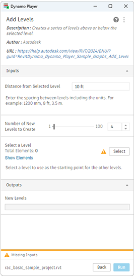 Provide Input for a Graph from Dynamo Player