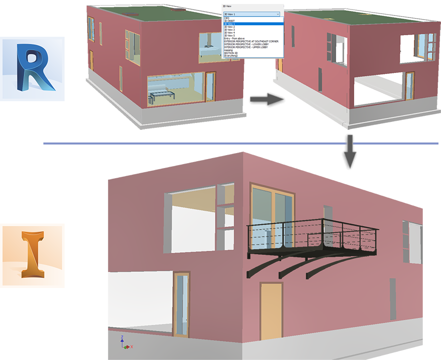 Modelos de Revit de referencia en ensamblajes de Inventor