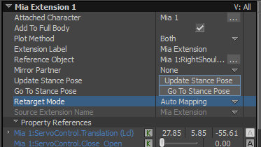 キャラクタ エクステンション アニメーションをリターゲットする