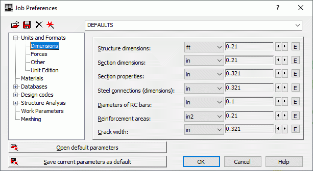 Job Preferences Dialog