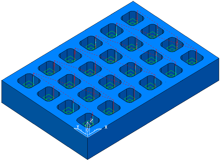 PowerMill Help | Example of along X direction one-way in Y (model ...