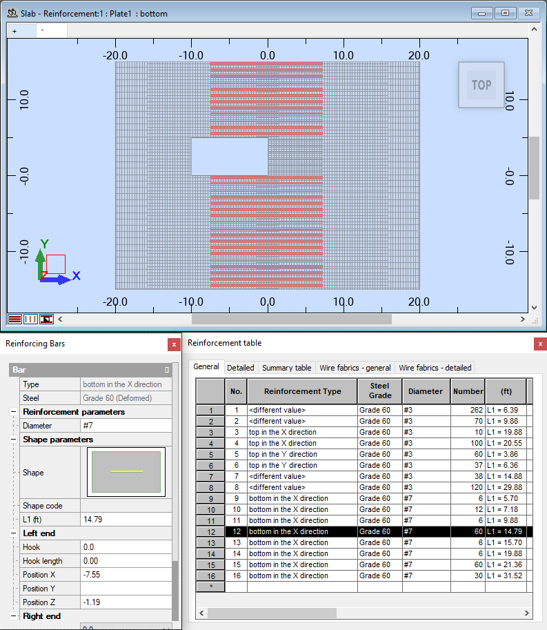 Calculations of the Provided (Real) Reinforcement Area