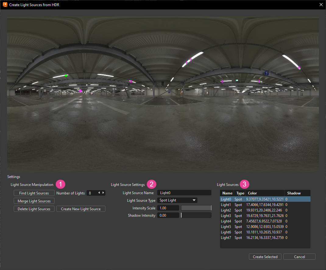 Create Light Sources from HDR Module