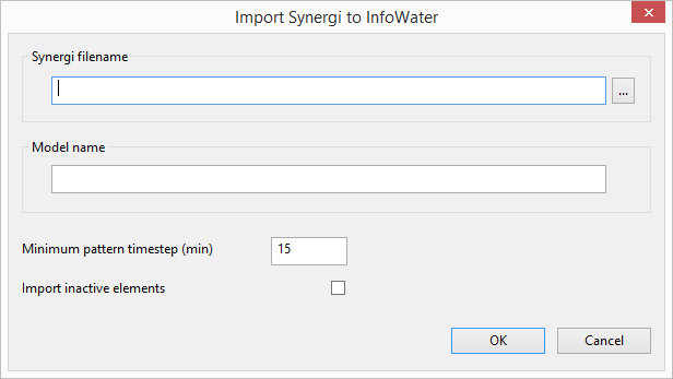 Help | Import Synergi to InfoWater dialog | Autodesk