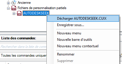 Pour créer et charger des fichiers de personnalisation partiels (CUIx)