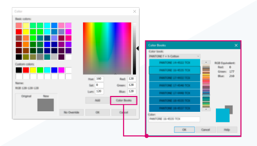 Okno dialogowe Palety kolorów