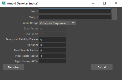 Arnold 降噪器(Arnold Denoiser)